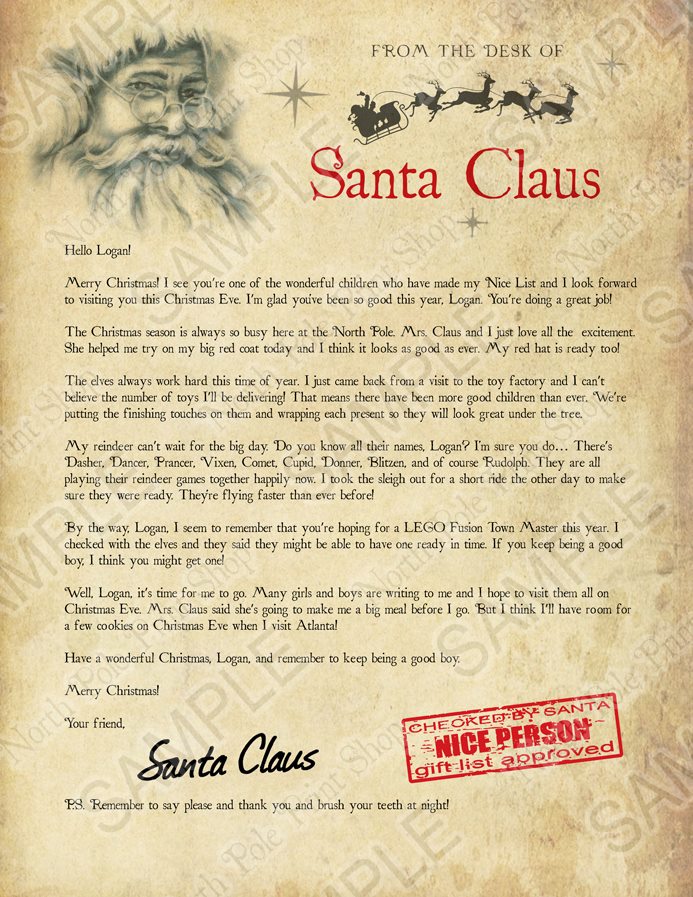 Written By Santa Santa s Letter No 3 Preview A Personalized Letter 
